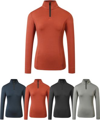 Covalliero Damen Funktionsshirt Active - Sport Longsleeve - Sportshirt f&uuml;r Reiten, Training & Freizeit - atmungsaktiv, leicht & sportlicher Stehkragen - Reitshir