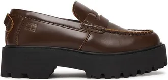 Tommy Jeans Slipper Archive 01 Leather Loafer EN0EN03022 Braun