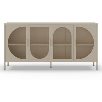 DRAWER Drawer - Buffet 4 portes en m&eacute;tal L160cm - Beige - Zio