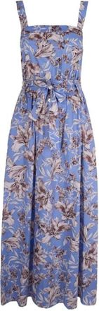 Liu Jo Femme, Robes, Bleu, Taille: 38 FR Robe Midi Florale