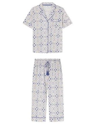 Women'secret Pyjama pour Femme, Imprimé Blanc, L