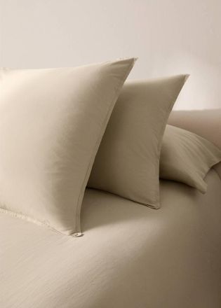 Mango Taie doreiller enfant en coton lav&eacute; double surpiq&ucirc;re 50x75 cm vert pastel - Home - 50x75cm - MANGO HOME