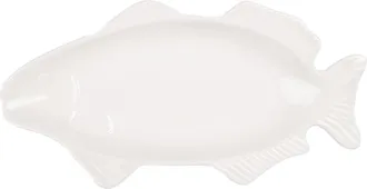 Clayre & Eef Schälchen Fisch 30x15x3 cm Weiß Keramik
