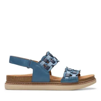 Clarks Femme Arwell Glide Sandalia, Blue Combi, 39.5 EU