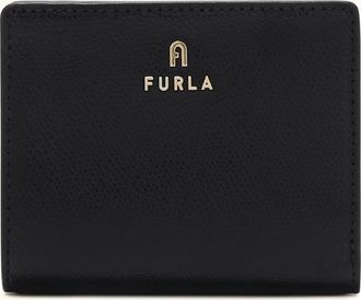Furla Camelia Kompaktes Portemonnaie S Nero Schwarz Strukturiertes Leder Damen