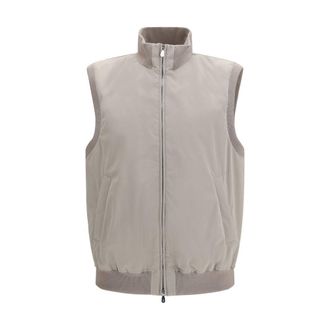 Brunello Cucinelli Two-Way Zip Nylon Vest - Gray