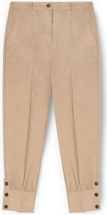 Motivi Femme, Pantalons, Beige, Taille: 44 FR Pantalon avec Revers en Popeline