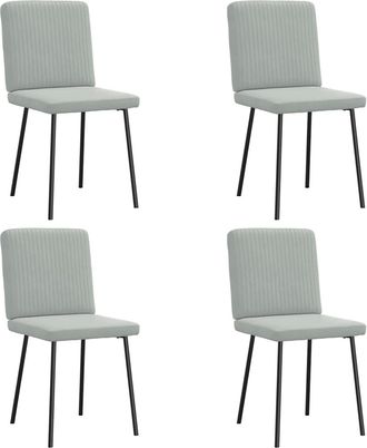vidaXL Sedie Da Pranzo 4 Pz Grigio Chiaro In Velluto - Vidaxl