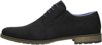 Fitters Footwear Chaussures daffaires Fitters pour Hommes Tim, Couleur Black PU Nubuck, Chaussures pour Hommes Grandes Tailles, Tim 48 EU Black PU Nubuck