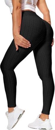 Generic Legging taille haute gaufr&eacute; en nid dabeille pour femme avec poches, rel&egrave;ve les fesses, anti-cellulite, contr&ocirc;le du ventre, pantalon de gym, yoga, entr