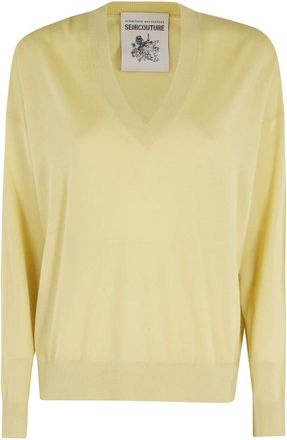 Semicouture Femme, Pulls, Jaune, Taille: 38 FR Amaia Sweater