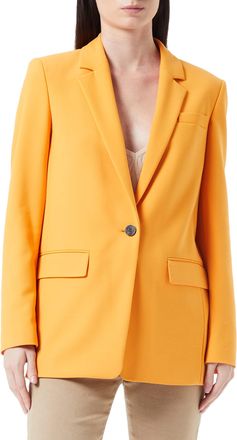 HUGO BOSS Damen Agona Lang Geschnittener Regular-Fit Blazer Orange 38