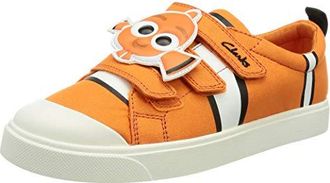 Clarks City Nemo K Basket, Toile Orange, 34 EU Large