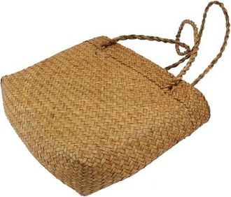 Hemoton Sac Bandouli&egrave;re Femme Tress&eacute; Paille L&eacute;ger et Grand Cabas de Plage avec Poche Fermeture Sac &agrave; Main Multifonction pour Voyage et Shopping Mod&egrave;le Jaune