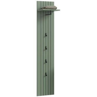 ebuy24 Station Wandgarderobe 4 Haken staubgr&uuml;n