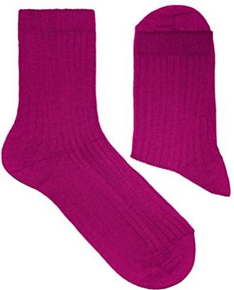 Weri Spezials Chaussettes décontractées pour homme - En coton côtelé - Plusieurs couleurs naturelles. - Violet - 39-42
