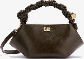 Ganni Gr&uuml;ne Mini-Bou-Tasche in Knitteroptik gr&uuml;n