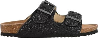 Colors Of California Femme, Chaussures, Noir, Taille: 36 EU Sandales &agrave; paillettes avec boucles