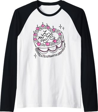 Trendy Apparel Valentines Day Bite Me Sassy Cake Gift Raglan