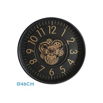 Fabrilamp Fabrilamp - Wanduhr de lacio Schwarzgold 46x46x8 cm Getriebe mit Uhrwerk