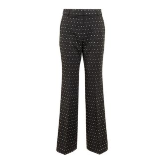 Michael Kors Hose mit Kristallverzierungen aus Stretch-Cr&ecirc;pe- Bootcut - - Trousers - Damen - Schwarzk - S