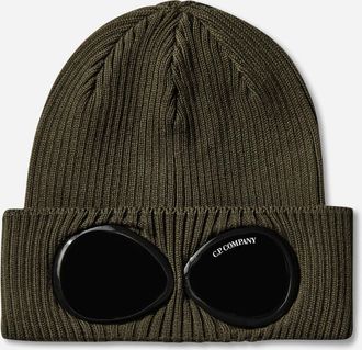C.P. Company Cotton Goggle Beanie Ivy Green