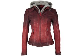 Mauritius Lederjacke Cascha in Vintage-Optik mit mit abzippbarem Sweat-Einsatz