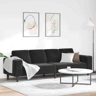 vidaXL vidaXL Ensemble de Canap&eacute;s Noir Velours