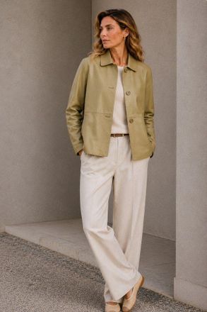 Milestone Lederjacke MSBell mit Knopfleiste aus Lammleder