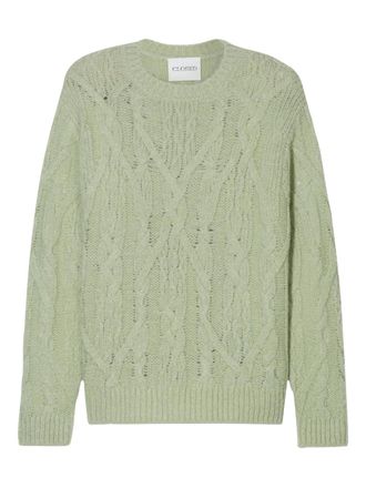 Closed pull en maille torsadée - Vert