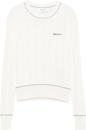 Alexander McQueen Damen, Strickwaren, Wei&szlig;, SGr&ouml;&szlig;e