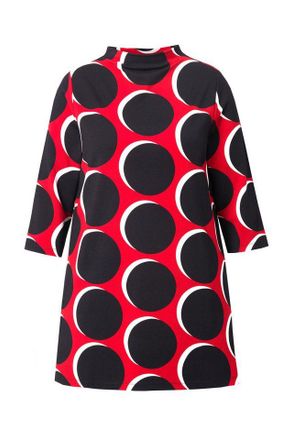 Ulla Popken Sweatshirt Sweatshirt Punkte A-Linie Stehkragen 3/4-Arm