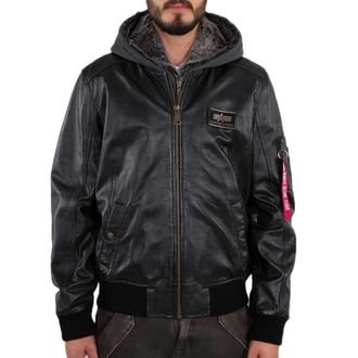 Alpha Industries Alpha Industries MA-1 D-Tec Leather Lederjacke f&uuml;r Herren Black