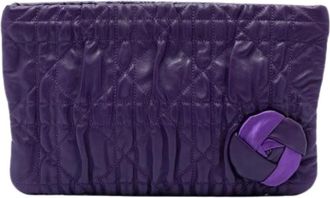 Dior Pre-owned Pochette matelass&eacute;e avec application de rose - Femme - Pre-owned - Violet - Taille: ONE Size