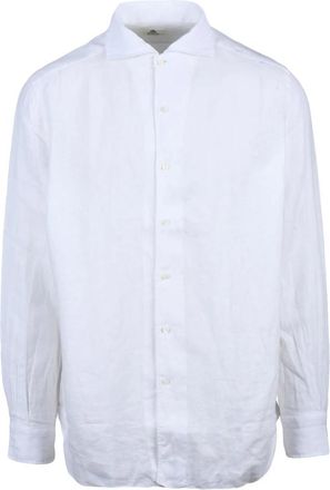 LUIGI BORRELLI NAPOLI Homme, Chemises, Blanc, Taille: 4XL Linen Shirt