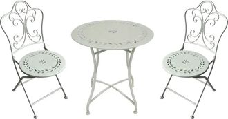 COSMA Gartentisch mit Stühlen 60 cm Ø x 75 cm weiß