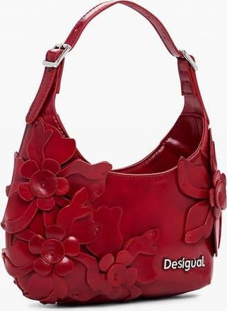 Desigual Petit sac brillant &agrave; fleurs appliqu&eacute;es - Rouge