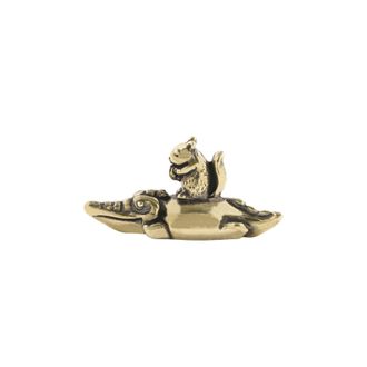 Generic Messing-Eichh&ouml;rnchen reitend Krokodil-Figuren, Metall, niedliches Taschentier, Miniaturstatue, Skulptur, Desktop-Ornament, Bonsai, Mikro-Landschaft, D