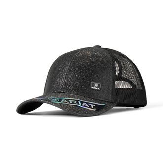 Ariat Womens Messy Bun Glitter Cap in Black, by Ariat