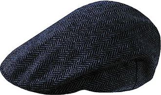 TOSKATOK Mens Tweed Flat Cap-Slate Herring LXL
