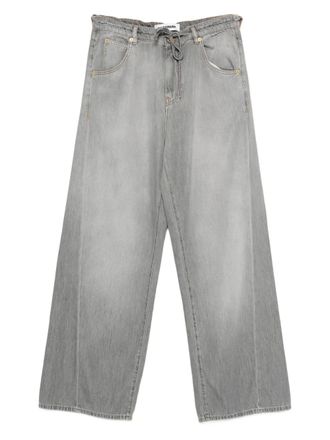 Darkpark Wide-Leg-Jeans mit Kordelzug - Grau