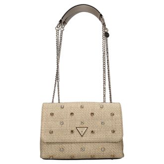 Guess Femme, Sacs, Beige, Taille: ONE Size Giully II Sac Convertible en Raphia et Strass