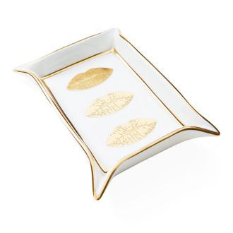 Jonathan Adler Lips Valet Schmucktablett, goldfarben