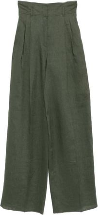 Max Mara Femme, Pantalons, Vert, Taille: 42 FR Wide Pantalons