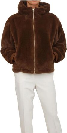 Marella Femme, Vestes, Brun, Taille: 44 FR Emme Faux Fur Jacket