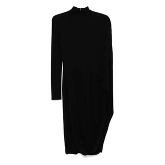 Stella McCartney Schwarzes Jersey Crepe Kleid mit Cape-&Auml;rmel - - Dresses - Damen - Schwarzk - L
