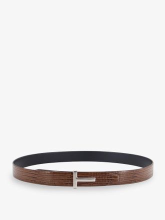 Tom Ford Crocodile-effect leather belt - TOM FORD - gender_Man