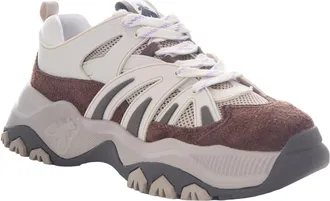 Patrizia Pepe Panelled Leather Sneaker - Brown