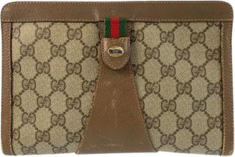 Gucci Sac pochette en toile GG Supreme Pre-owned - Femme - Pre-owned - Brun - Taille: ONE Size