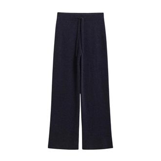 GANT Pantalon en laine et cachemire tricot&eacute; - Femme - Pantalons - Bleu - Taille: 40 FR